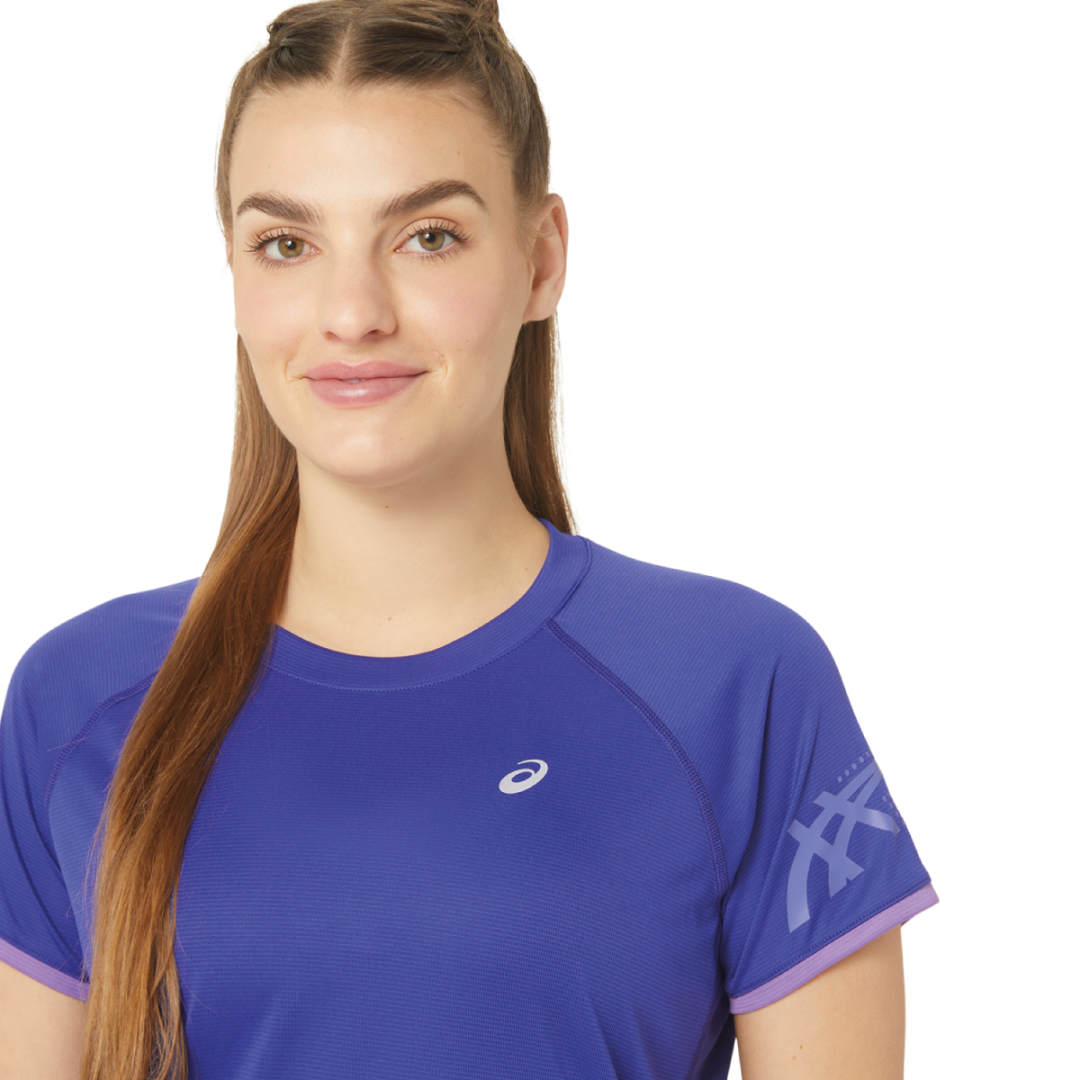 Camiseta Asics Icon SS Top Eggplant/Blue Violet Mujer
